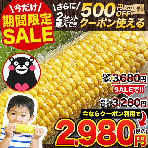 【いよいよ出荷開始★今だけSALE】 とうもろこし すごあまこーん 7本入 (3L~L サイズ) 卯野農場 朝採り 生で食べられる 約1.8kg〜約2.4kg 九州産 高糖度 クール便 送料 ...