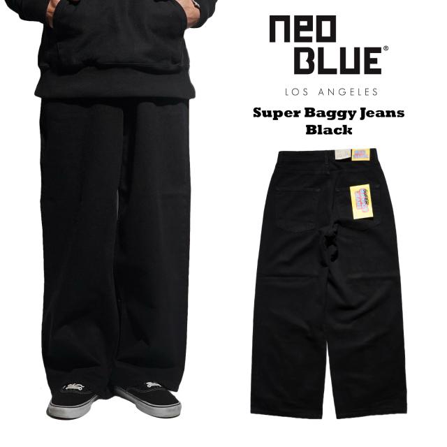 ネオブルー NEO BLUE ブラック スーパーバギージーンズ ｜ 5021 メンズ 28-40インチ ブラックデニム ワイドパンツ バギーパンツ アメリカ製 MADE IN USA