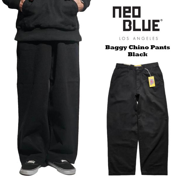 ネオブルー NEO BLUE ブラックバギー チノパンツ ｜ 6601 メンズ 28-40インチ ワイドパンツ バギーパンツ 黒 アメリカ製 MADE IN USA