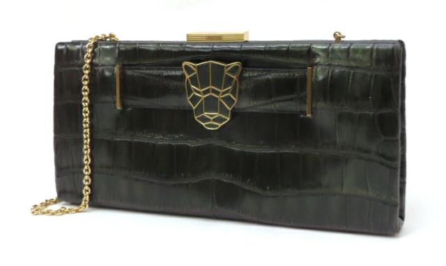 カルティエ Cartier パンテール ドゥ カルティエ クラッチバッグ 2WAY ダークグリーン玉虫 クロコダイル 【中古】(54778)