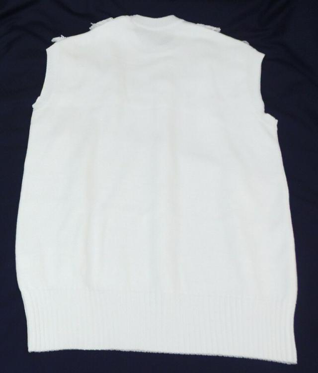 ドゥロワー Drawer 7Gフリンジノースリーブロングニット 白(56805)