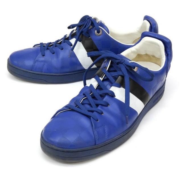 LOUISVUITTON スニーカー ダミエ エンボス ブルー 7.5 【中古】(63446)