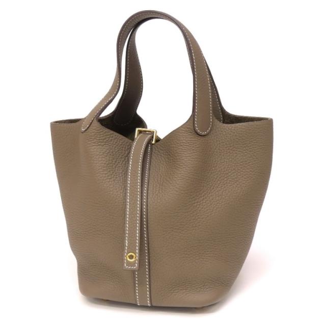 エルメス HERMES ハンドバッグ ピコタンロックPM Y刻印 G金具 エトゥープ トリヨンクレマンス 【中古】(66600)