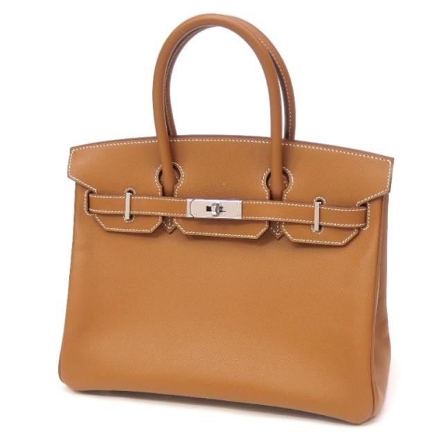 エルメス HERMES ハンドバッグ バーキン30 □M刻印 SV金具 ゴールド エプソン 【中古】(66602)