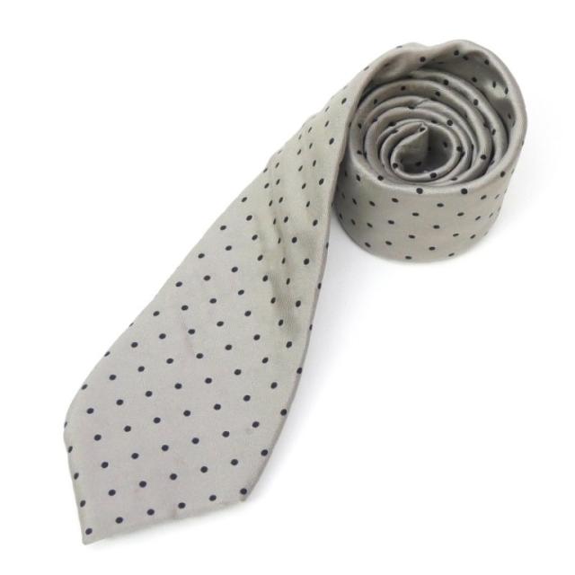 ルイ・ヴィトン LOUISVUITTON ネクタイ 水玉 ドット グレー シルク100％ 【中古】(66648)