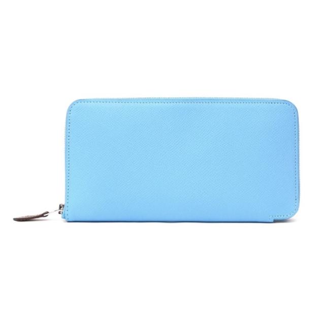 エルメス HERMES 長財布 アザップロング シルクイン B刻印 セレステ（セレスト） 【中古】(68454)
