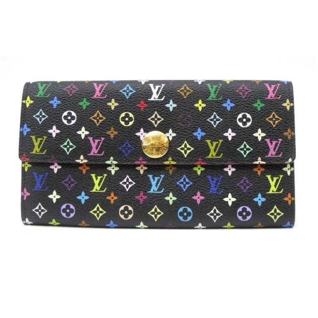 ルイ・ヴィトン LOUISVUITTON 長財布 ポルトフォイユ・サラ M93533 モノグラム・マルチ 黒 【中古】(69258)