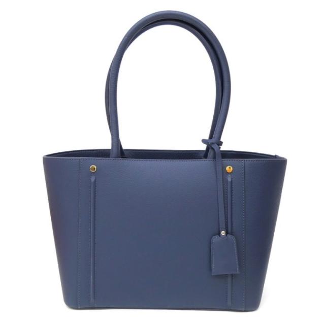 アテニア Attenir トートバッグ ネイビー レザー 【中古】(69373)