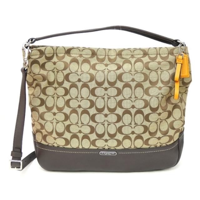 コーチ COACH 2WAYバッグ ワンショルダーバッグ シグネチャー アウトレット F23279 ブラウン キャンバス×レザー 【中古】(69417)