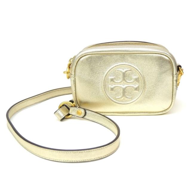 トリーバーチ TORY BURCH ペリー ボンベ ミニバッグ ショルダーバッグ ゴールド 【中古】(69553)