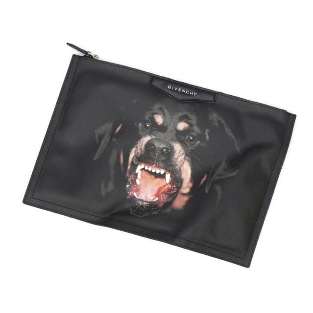 ジバンシィ GIVENCHY ロットワイラー クラッチバッグ 黒 【中古】(69603)
