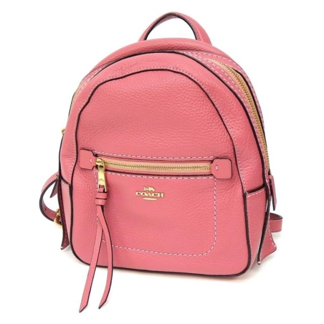 コーチ COACH アンディ リュック アウトレット F30530 ピンク レザー 【中古】(69611)