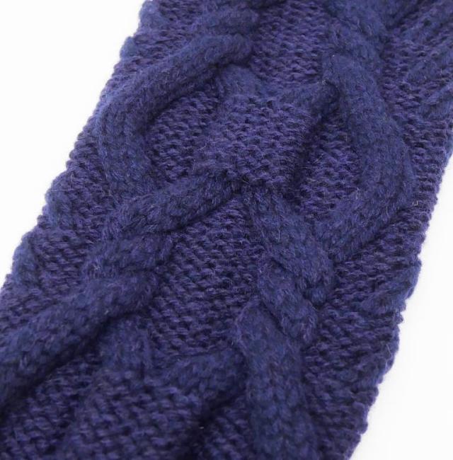 シャネル CHANEL レッグウォーマー ニット ネイビー ウール×カシミヤ