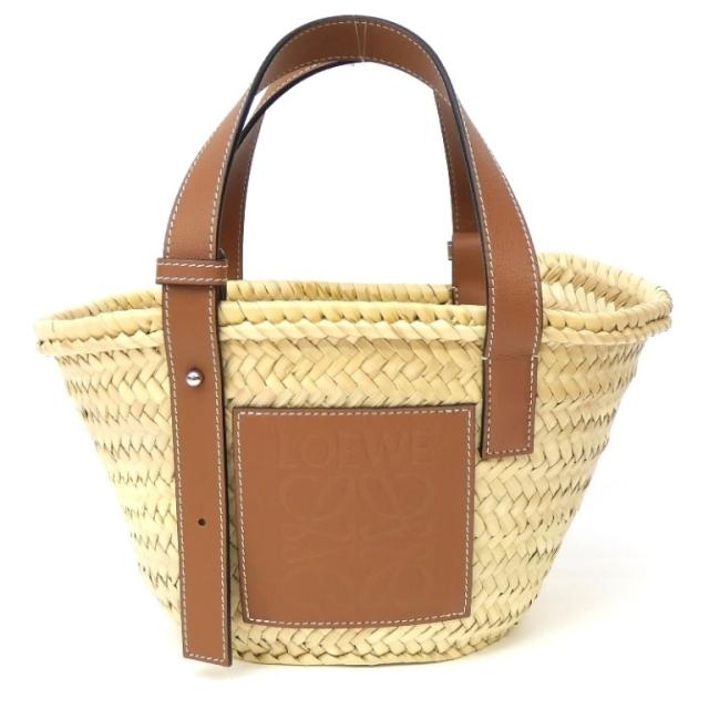 ロエベ LOEWE バスケットバッグ スモール かごバッグ ナチュラル 【中古】(69652)