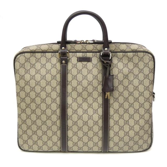 グッチ GUCCI ビジネスバッグ GGスプリーム チョコブラウン 【中古】(69737)
