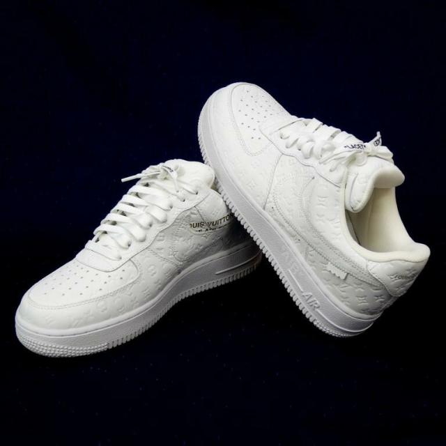 ルイヴィトン×ナイキ LOUIS VUITTON × NIKE エア フォース 1 ヴァージル・アブロー Air Force 1 by Virgil Abloh 白 レザー 7.5(69767)