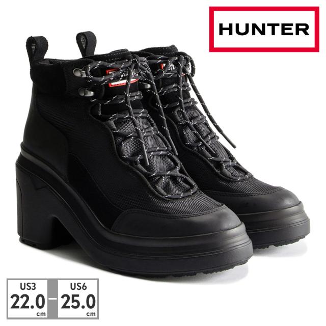 HUNTER ブーツ レディース WFP1106LNR レディース エクスプローラー アンクル レースアップ ヒールブーツ 新作 送料無料 W DISCOVERER ANKLE LACE UP HEEL BOOT