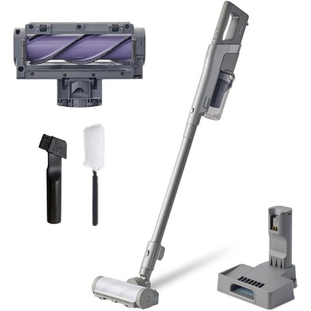 アイリスオーヤマ SUUZE スティッククリーナー コードレス サイクロン グレー 掃除機 充電式 SCD-210P-H