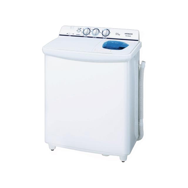 Hitachi 日立 2槽式洗濯機 PS-55AS2 5.5kg ステンレス脱水槽 抗菌パルセーター搭載 ホワイト