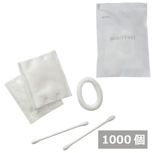 コットンEセット（MATTE）ヘアゴム白 1000個_業務用_アメニティ_ホテル・旅館