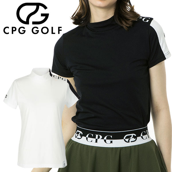 CPG GOLF スタンドネックワンサイド切り替えラインSS ショートスリーブ シャツ レディース ゴルフウェア 1109-24105