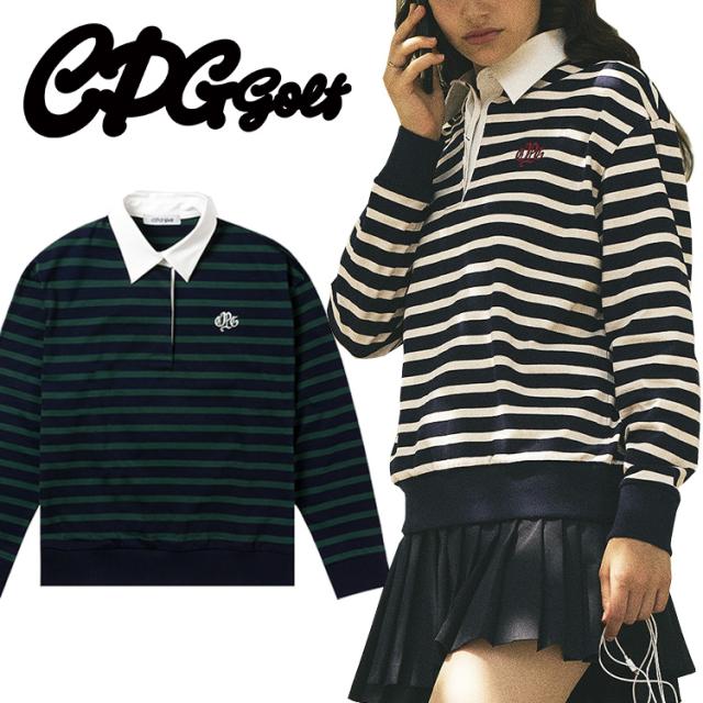 CPG GOLF ボーダーポロシャツ ロングスリーブ レディース 2025秋冬 ゴルフウェア 1109-25207