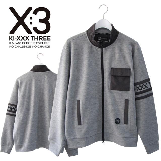 KI-XXX THREE キックスリー フルZIPストレッチトラックジャケット メンズ 2025秋冬 ゴルフウェア 25AWKM-04
