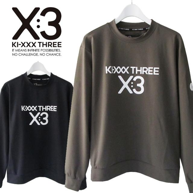 KI-XXX THREE キックスリー 撥水ストレッチプルオーバー メンズ 2025秋冬 ゴルフウェア 25AWKM-15