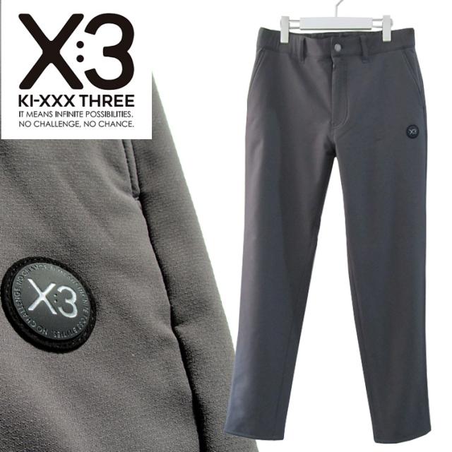 KI-XXX THREE キックスリー 裏起毛テーパードパンツ メンズ 2025秋冬 ゴルフウェア 25AWKM-24