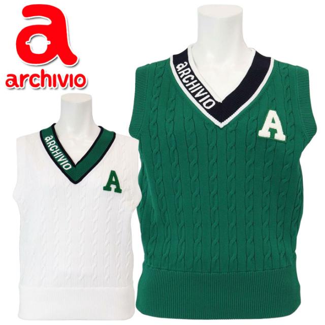 アルチビオ 春夏 ゴルフ ケーブルVネックベスト レディース A458217