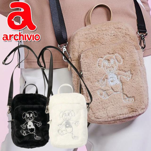 アルチビオ 秋冬 ゴルフ フェイクファー刺繍ポシェット レディース A510905