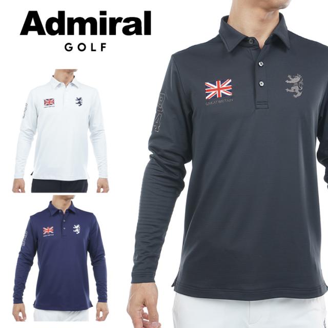 アドミラルゴルフ 速ポカ フラッグシャツ メンズ 2025秋冬 ゴルフウェア ADMA590
