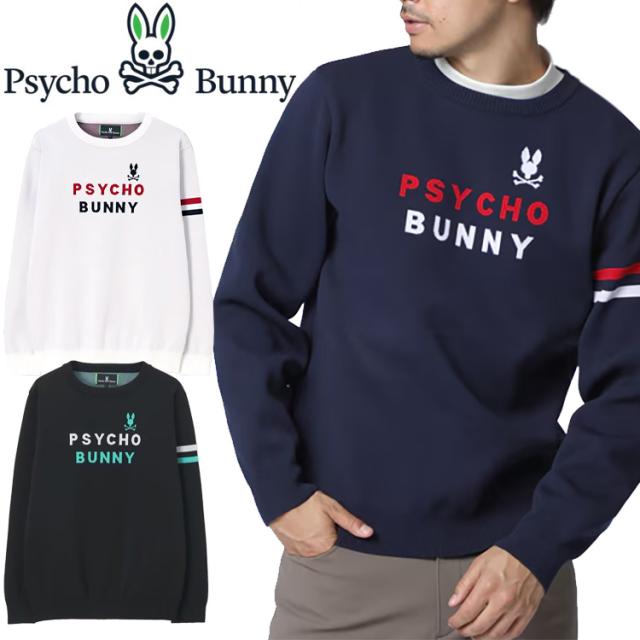 サイコバニー トリコロール ジャガードニット クルーネックセーター メンズ 2025秋冬 ゴルフウェア GF677