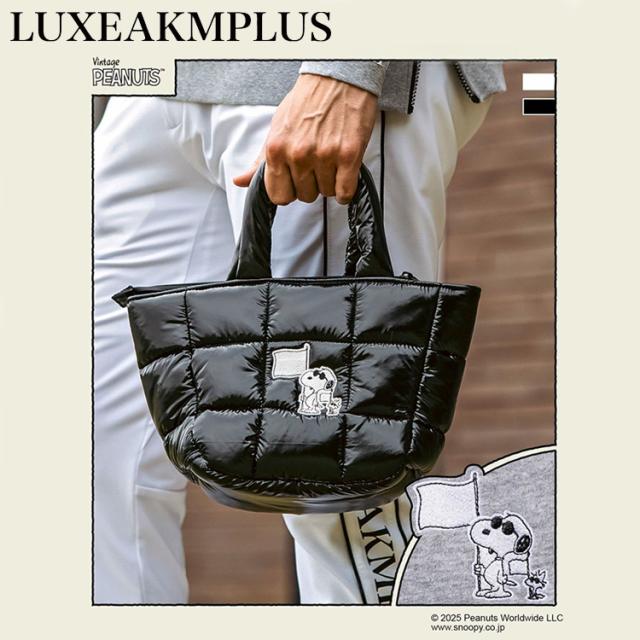 リュクスエイケイエムプラス ゴルフ スヌーピーコラボレーション パデッドミニトートバッグ 2025秋冬 LAZ-25011