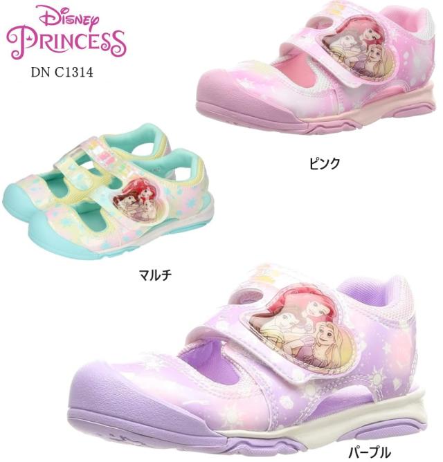 MoonStar(ムーンスター)Disney(ディズニー)DN C1314 カジュアルスポーツサンダル 女の子 マジック部にプリンセスたちが ...