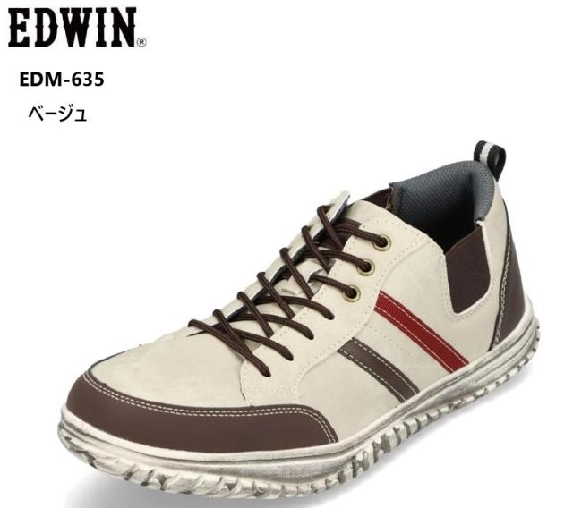EDWIN(エドウィン)EDM635 メンズ サイドゴアカジュアル防水スニーカー EDWINデニム調のソフトなPUレザー使用しサイドゴアをくるぶしにの通販はau PAY マーケット ...