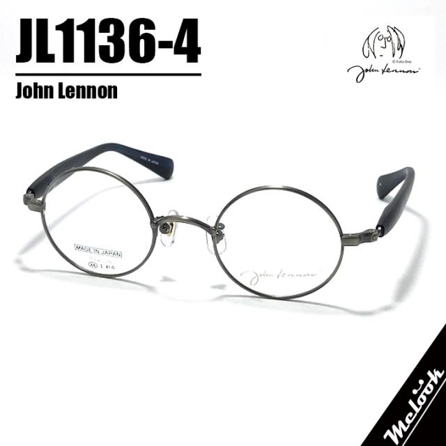 [ John Lennon ] ジョンレノン 度付可 日本製 made in Japan 丸メガネ クラシック 眼鏡 フレーム サングラス JL1136-4-44 マットダークシルバー / マットブラック リビジョン製レンズでお好きなサングラス作成可能