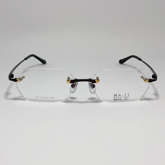 MA-JI MASATOMO マージマサトモ 眼鏡 メガネ フレーム サングラス 縁なし ポイント MJM093-3-54 度付可 ダークボルドー リビジョン製レンズでお好きなサングラス作成可能 MA-JI MASATOMO マージマサトモ 眼鏡 メガネ フレーム サングラス 縁