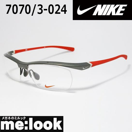 NIKE ナイキ VORTEX ボルテックス 軽量 スポーツ 眼鏡 メガネ フレーム 7070/3-024-57 度付可 ガンメタ/レッド