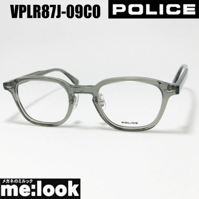 POLICE ポリス 眼鏡 メガネ フレーム サングラス VPLR87J-09CO-47 度付可 シャイニークリアオリーブグレー リビジョン製レンズでお好きなサングラス作成可能