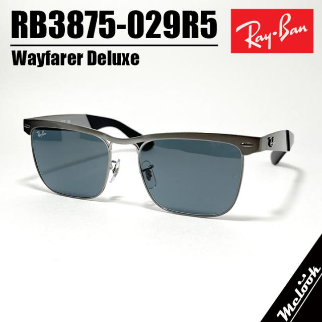 RayBan レイバン ウェイファーラー デラックス Wayfarer Deluxe 眼鏡 メガネ フレーム サングラス RB3875-029R5  RB3875-029/R5 度付可 ガンメタ サンドブラスト