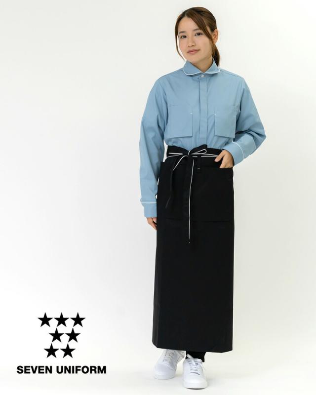 シャツ カフェ 前掛け RH6786 HAKUI セブンユニフォーム メンズ レディース デニムシャツ  飲食店 厨房 サービス業 制服 レストラン ユニフォーム シャツ カフェ 前掛け RH6786 HAKUI セブンユニフォーム メンズ