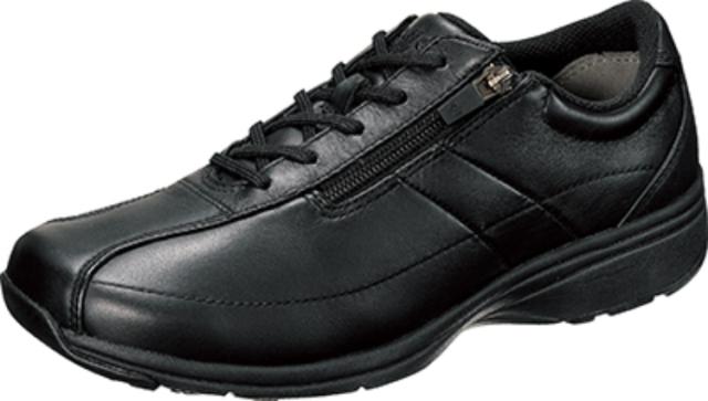 ASAHI アサヒシューズ AMＷ LF BK 23.5 KV77074 | レディースファッション 靴 シューズ おしゃれ 歩きやすい カジュアル 快適 安定感 軽量 衝撃吸収 内側ファスナー インソール シンプル クラシック 幅広 ウォーキング デイリー疲れにくい