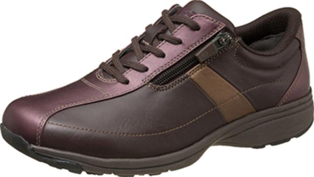 ASAHI アサヒシューズ AMＷ LF D-BRコンビ 24.5 KV77372 | レディースファッション 靴 シューズ おしゃれ 歩きやすい カジュアル 快適 安定感 軽量 衝撃吸収 内側ファスナー インソール シンプル クラシック 幅広 ウォーキング デイリー疲れにくい