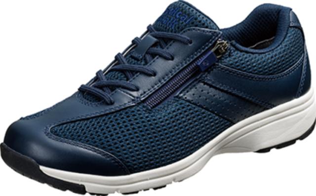 ASAHI アサヒシューズ AMＷ MS-L Ｄ-NV 23.5 KV77457 | レディースファッション 靴 シューズ おしゃれ 歩きやすい カジュアル 快適 安定感 軽量 衝撃吸収 内側ファスナー インソール シンプル クラシック 幅広 ウォーキング デイリー疲れにくい