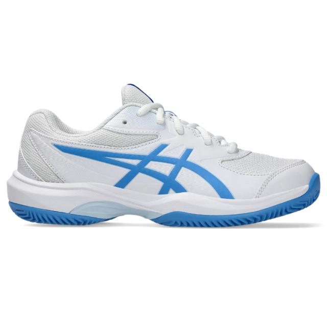 asics アシックス GEL-GAME GS CLAY/OC WHITE/BLUE COAST 23 1044A082 100 | スポーツ アウトドア 靴 快適 軽量 安定性 クッション性 練習 トレーニング 競技 試合 学生 大人 メンズ ジュニア テニス 大きめサイズ 通気性 オールコート用 ハードコート
