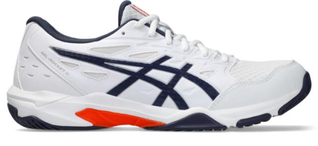 asics アシックス GEL-ROCKET 11 WHITE/INDIGO FOG 23 1073A065 104 | スポーツ ウェア 靴 シューズ スニーカー クッション性 柔軟性 ローカット 屋内スポーツ インドアスポーツ トレーニング 練習