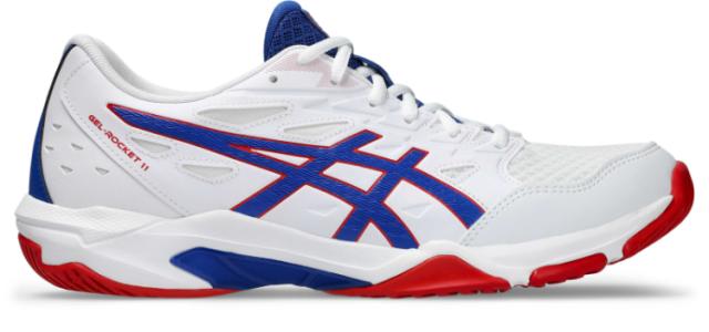 asics アシックス GEL-ROCKET 11 WHITE/ASICS BLUE 24 1073A065 105 | スポーツ ウェア 靴 シューズ スニーカー クッション性 柔軟性 ローカット 屋内スポーツ インドアスポーツ トレーニング 練習