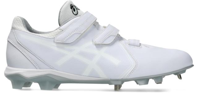 asics アシックス NEOCONNECT MG WHITE/WHIT 25 1123A056 110 | スポーツ ウェア 靴 シューズ スパイクシューズ グリップ力 フィット感 人工皮革 ベルトタイプ 野球 ベースボール 練習 メンズ