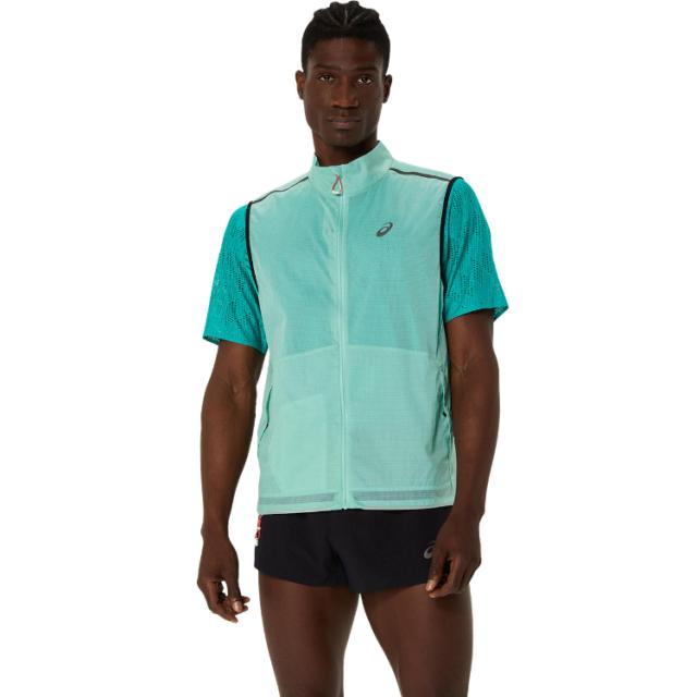 asics アシックス RUN パッカブルランベスト オアシスグリーン L 2011C980 300 | スポーツウェア トップス ベスト ジャケット 軽量 ポケット付き ノースリーブ スリーブレス ランニングウェア マラソン トレーニング ランニング